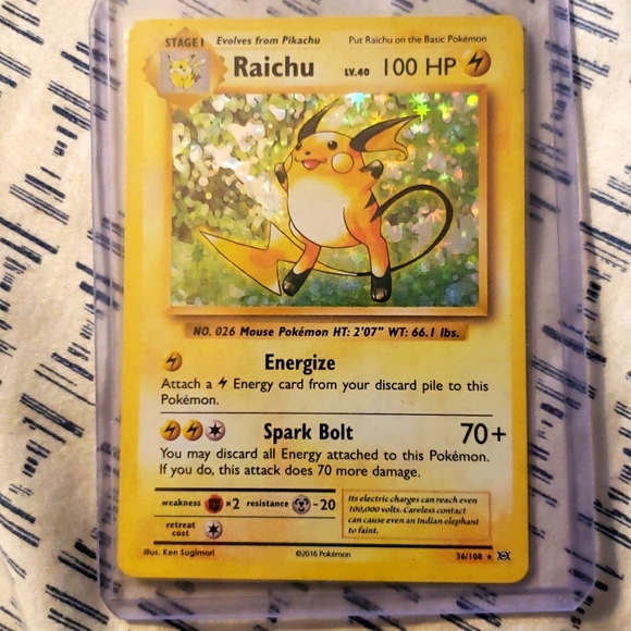 Pokémon | Other | Raichu Stage Lv 4 100hp No 026 Mouse Pokmon | Poshmark